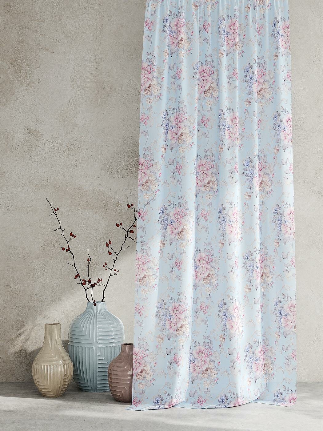 Штора для спальни и гостиной готовая 150x270 см с рисунком (595172-270)