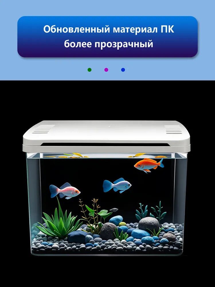 Аквариум прямоугольный бесшовный 50л прозрачный для рыб декоративный — фото 1