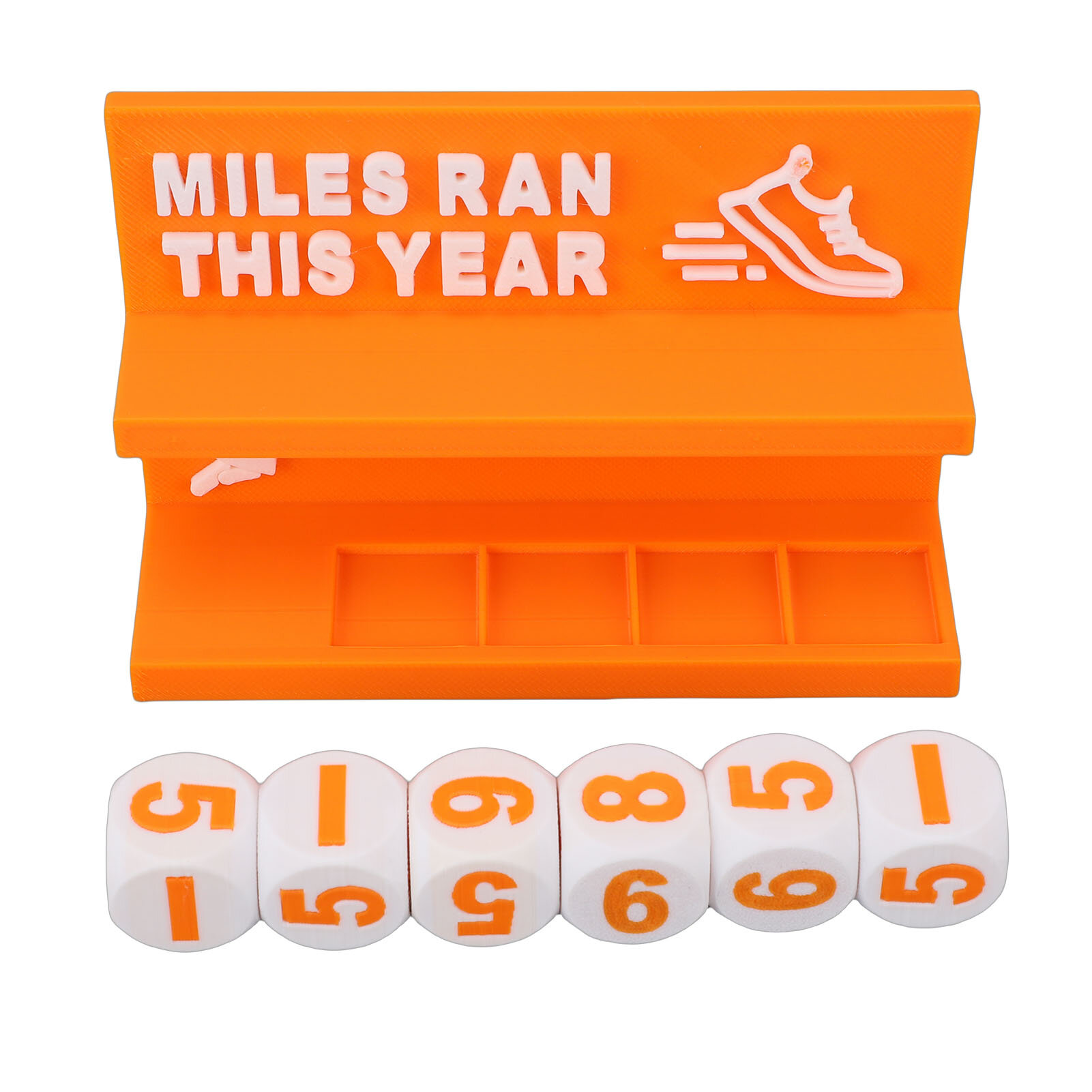 Настольный трекер пробега с цифрами для записи результатов бега, оранжевый.