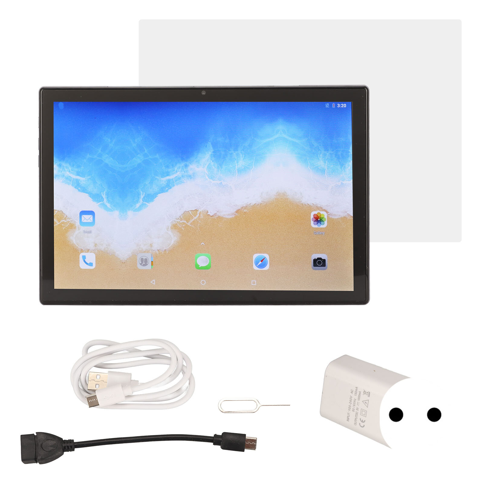 Планшет 10,1 дюйм, Android 12, 8/128 ГБ, 5G, WiFi, два слота SIM, 3200x1440, 100240В, серый, евровил