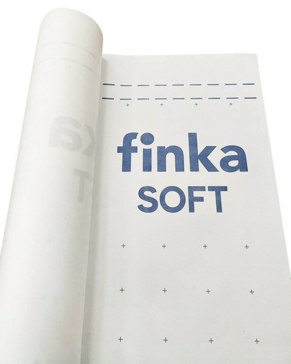 Супердиффузионная мембрана Finka Soft 110 1,5х50м 75м2, для кровли, для стен, белая