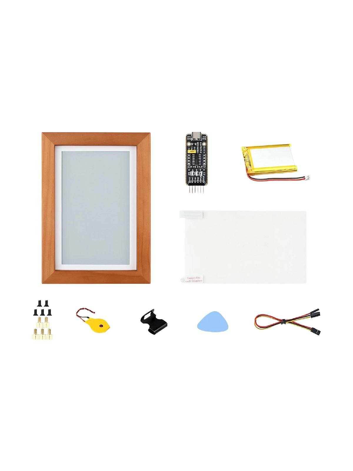 1 комплект 7,3-дюймового полноцветного экрана E Inks с деревянной рамкой для настенного монтажа