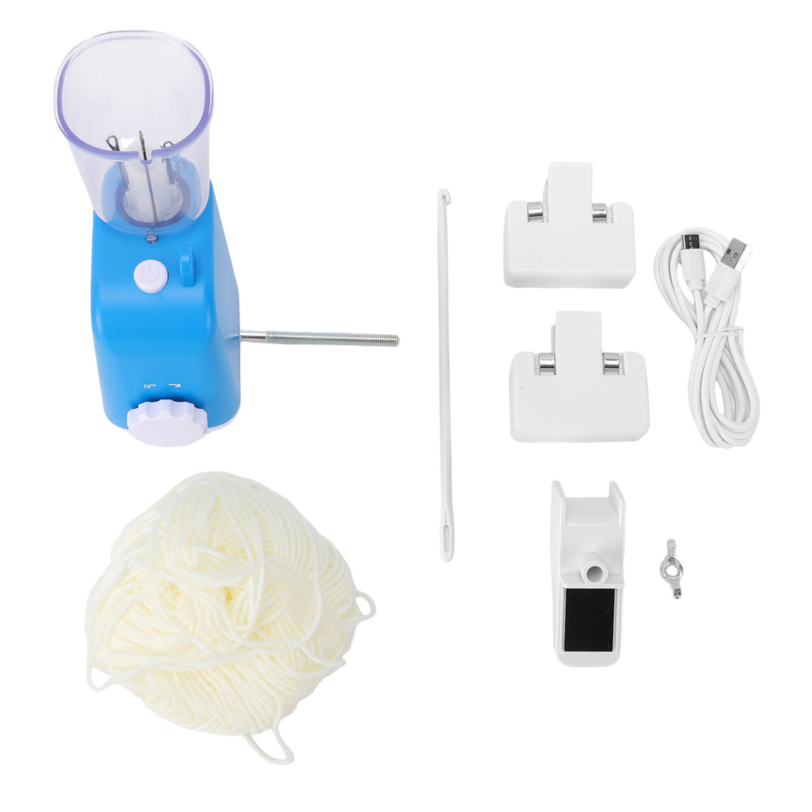 Электрическая Машина Для Вязания Шнура с Контролем Натяжения Автоматическая Машина Для Плетения Веревок для Вязания Крючком Синего Цвета