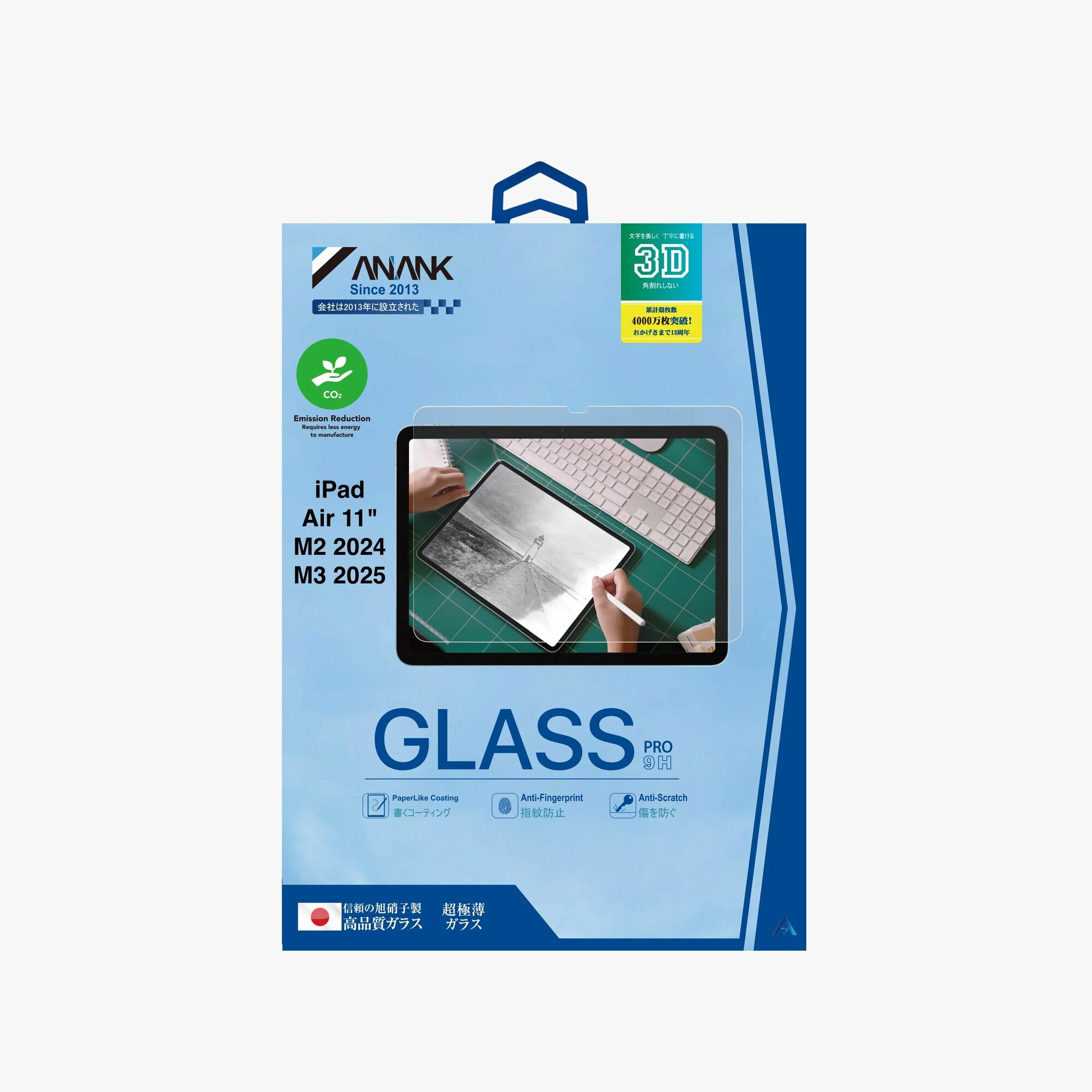 Защитное стекло для iPad Air 11" 2024-2025 ANANK с эффектом бумаги Paperlike Tempered Glass
