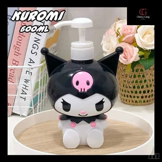 Диспенсер для мыла Sanrio Hello Kitty Kuromi 500-750 мл, многоразовый насос для ванной, гель и шампунь, унисекс