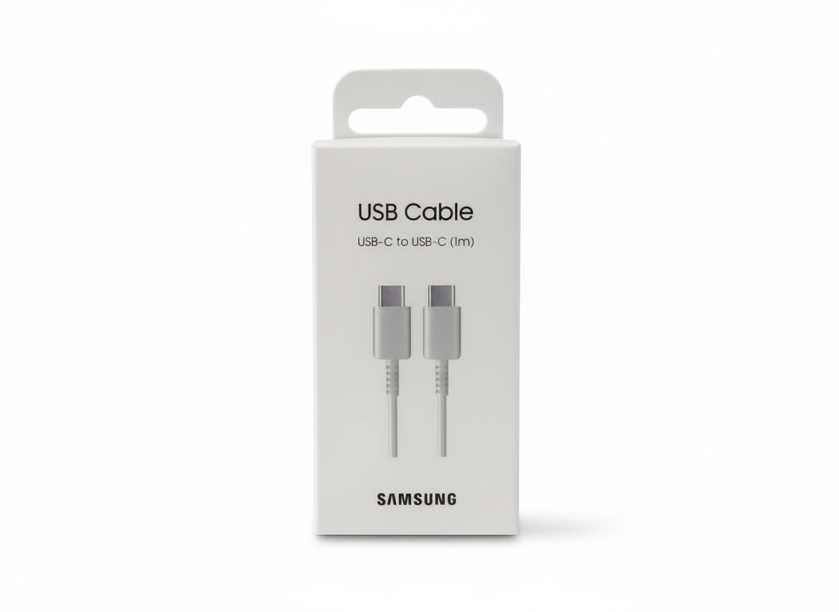 Кабель Samsung USB-C to USB-C для зарядки, 3A - 1 метр, белый, EP-DX310