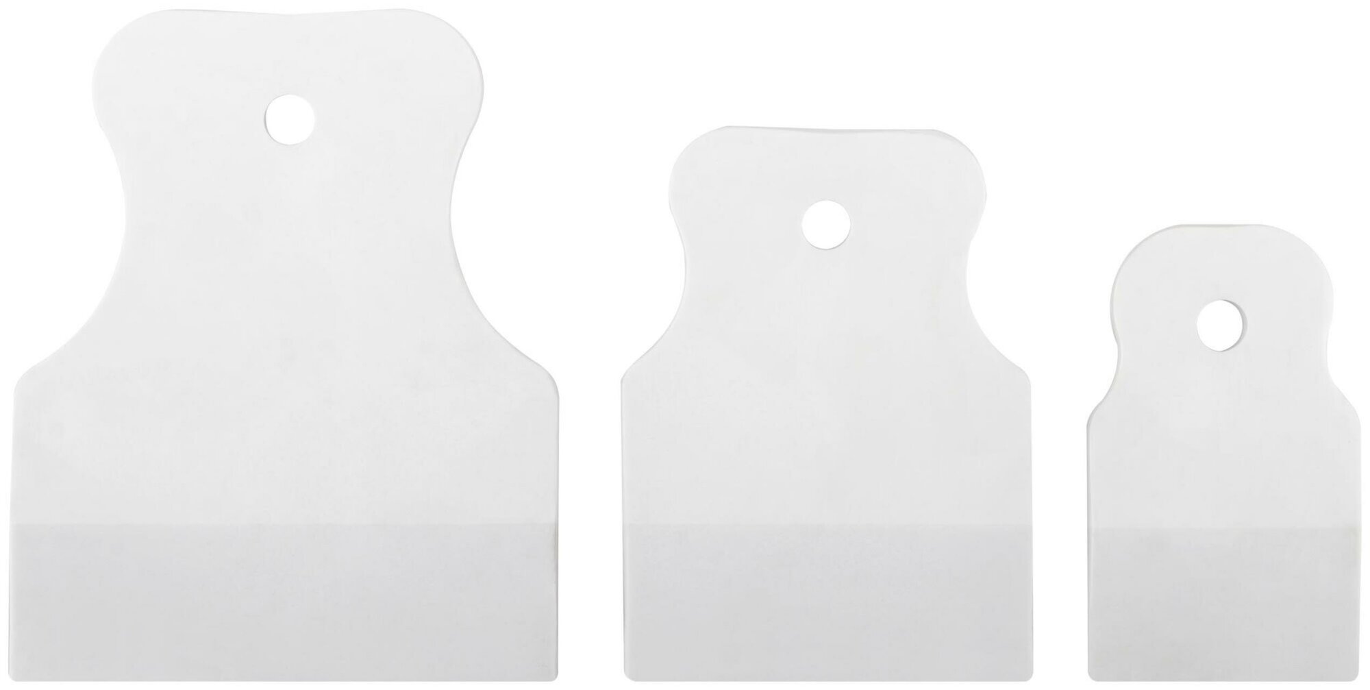 Шпатель резиновый белый, набор 3 шт.(40 60 80 мм)