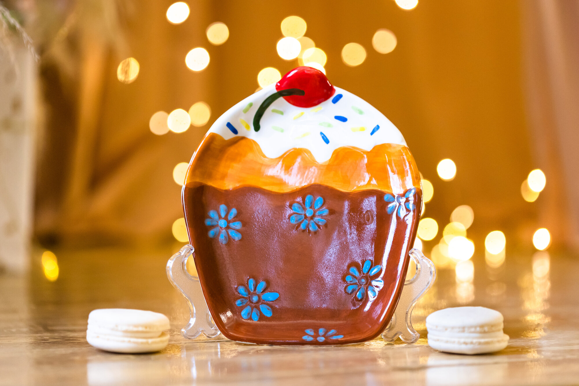 Тарелка десертная, керамическая под пирожное / кулич / под торт федерация - 1 шт.