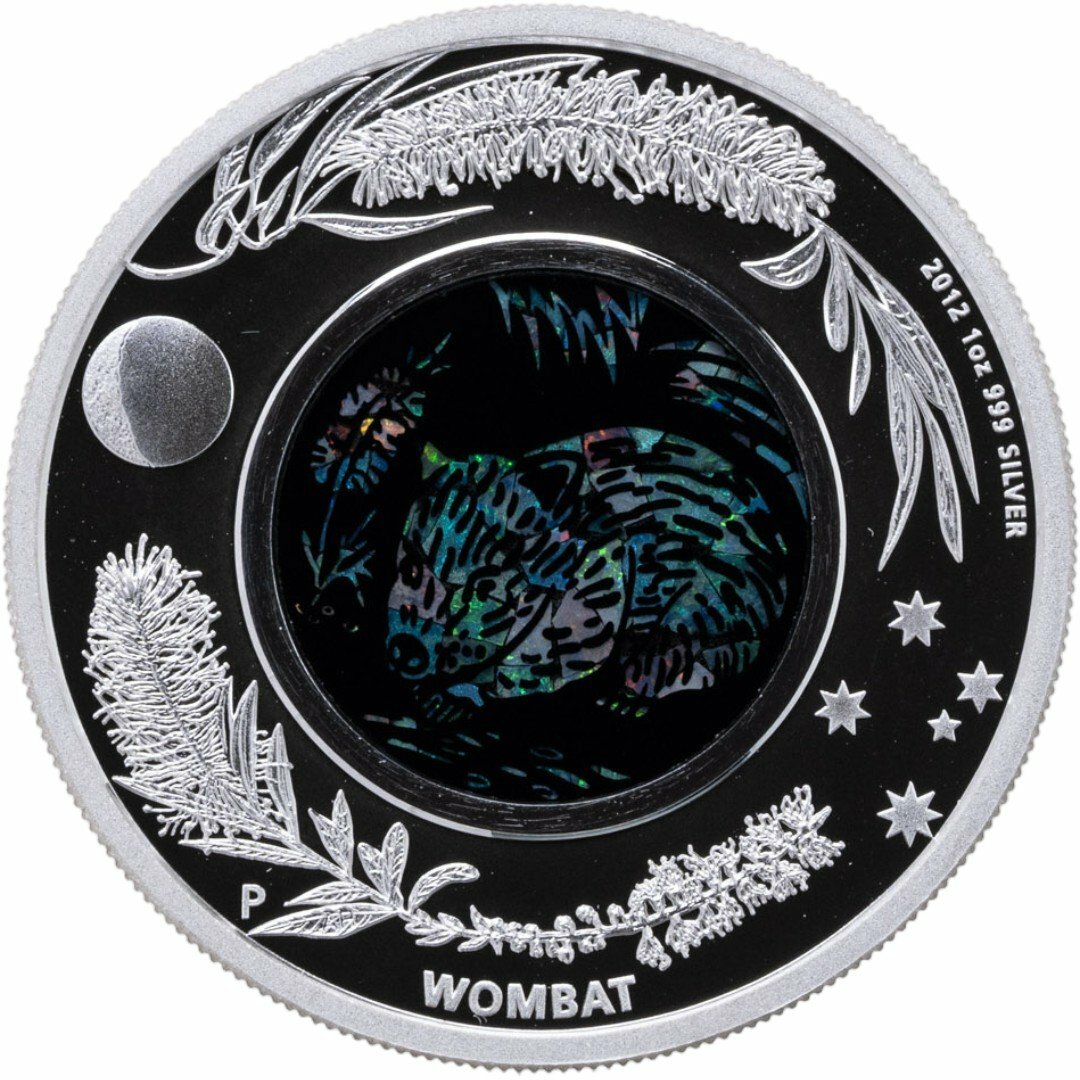 Австралия 1 доллар 2012 "Вомбат Опал" , в футляре с сертификатом, Серебро 999, в сохранности Proof