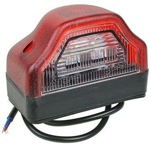 Фонарь освещения номерного знака красный 8LED-24V 98x67 с проводом Universal STELLOX 87-33574-SX