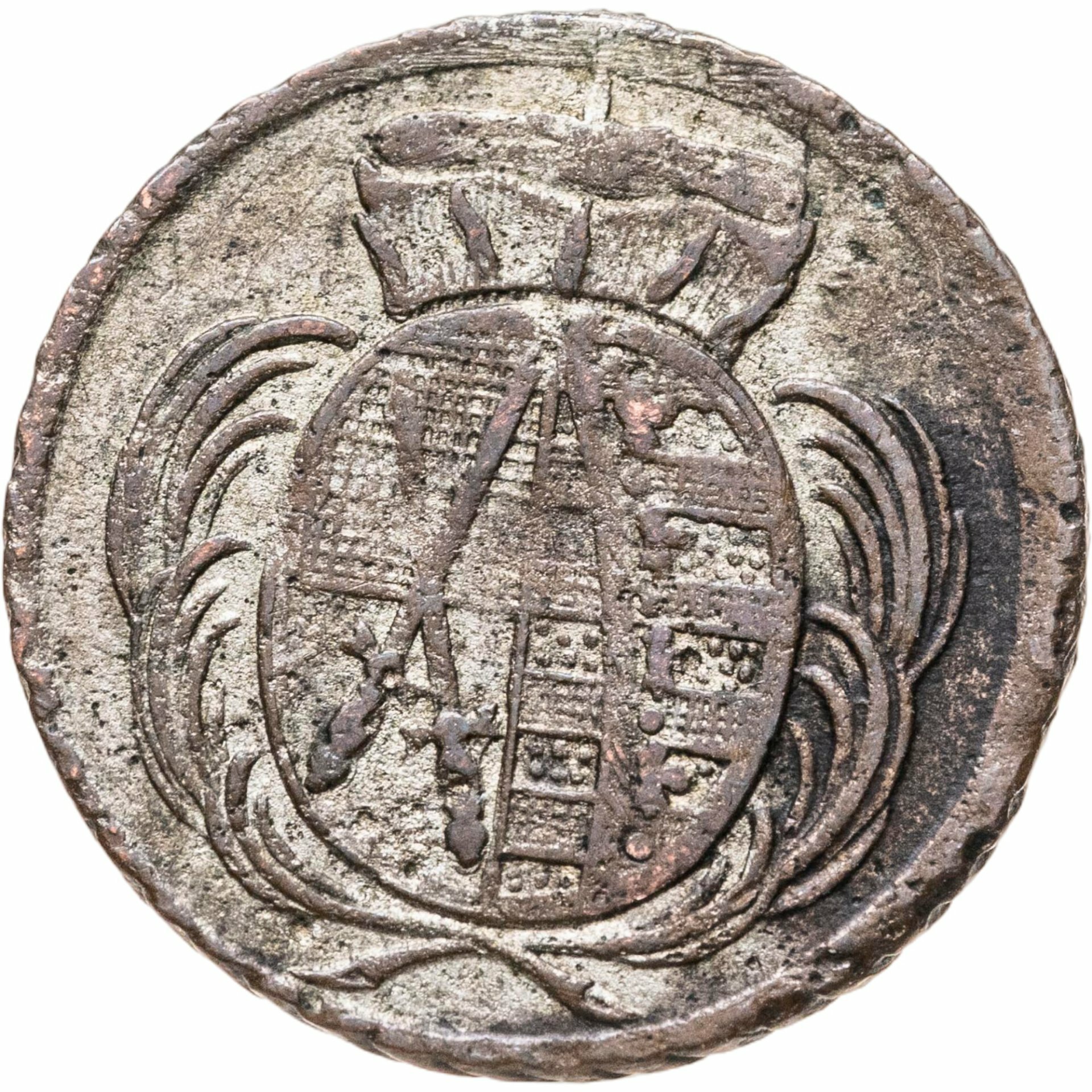Германия, Саксония 1 пфенниг 1772, Медь, в сохранности VF
