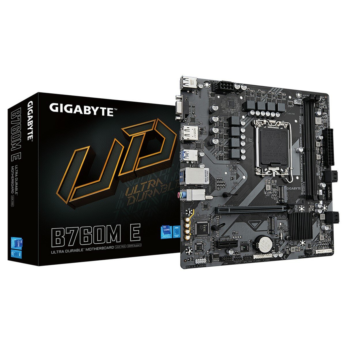 Материнская плата Gigabyte B760M E, LGA1700, Intel B760, Micro-ATX, RTL (B760M E)