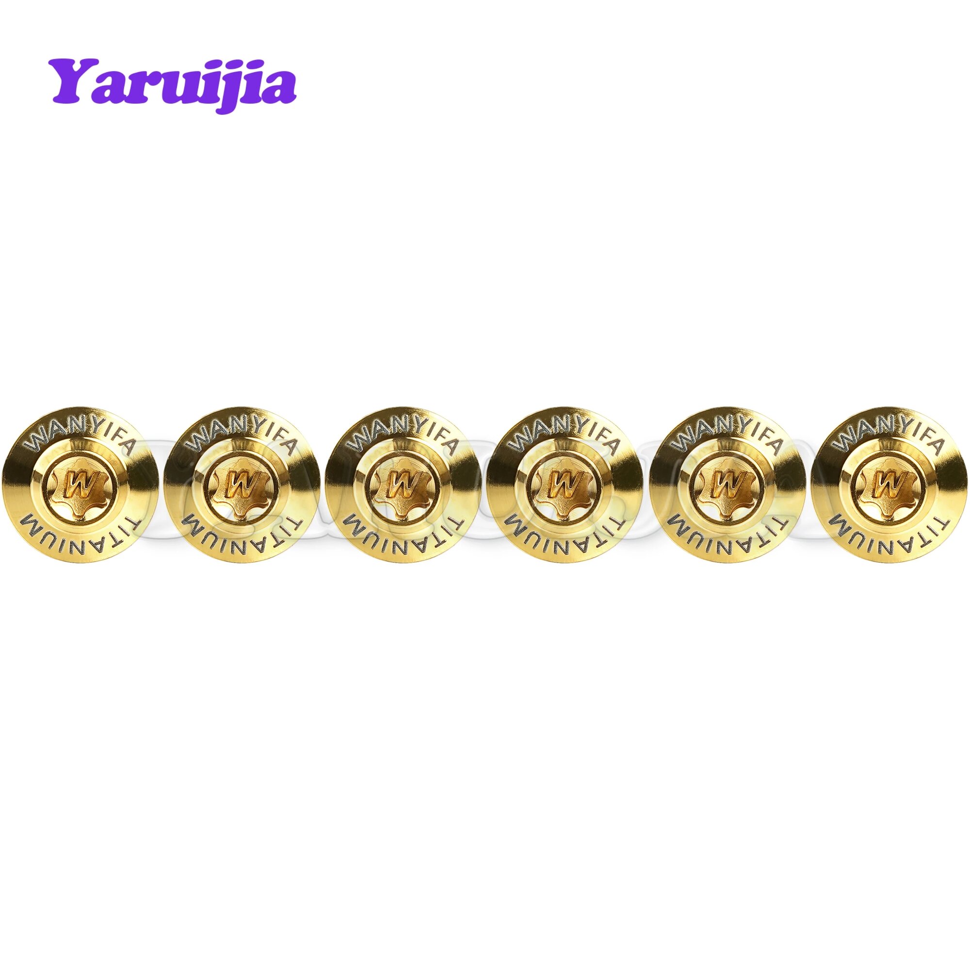 Титановые болты Yaruijia M5/M6 для мотоцикла 6 шт. M6, Gold, 10mm