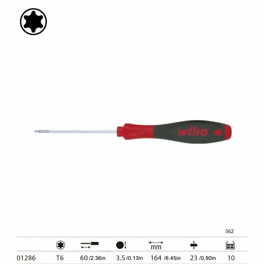 WIHA Отвёртка Torx T6 164 мм, 01286