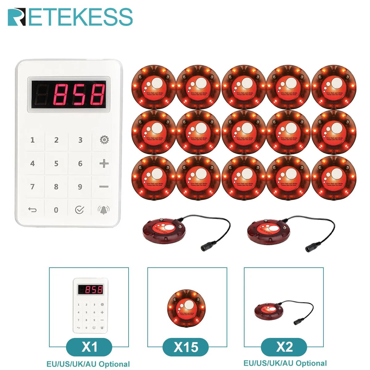 RETEKESS TD158, 15 шт. водонепроницаемых пейджеров, Цвет: 1-15