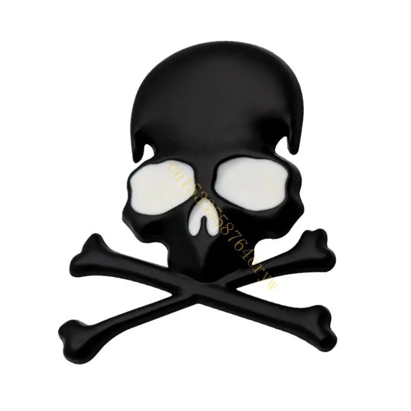 3D -черепа металлические эмблемы Стильные череп и скрещенные кости для улучшения стиля автомобиля 91ae