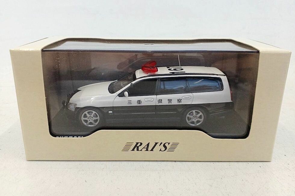 RaiS Nissan Stagea 250RS 2002 года выпуска, префектура Миэ, масштаб 1:43, модель японского полицейского автомобиля