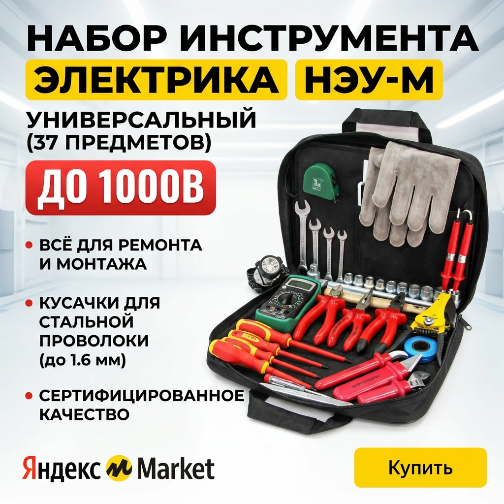 Набор инструментов в кейсе НЭУ М, 37 предм, красный/желтый/зеленый, 1 уп.