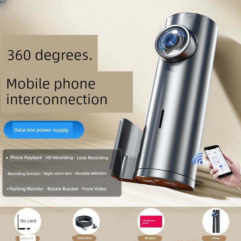 Автомобильная камера наблюдения Wuling Hongguang Mini Super HD с поворотной подставкой 360°, подключение к мобильному