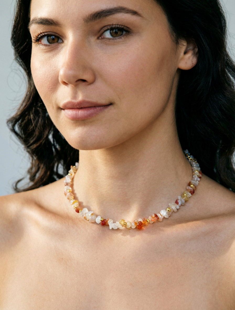 Колье, сердолик