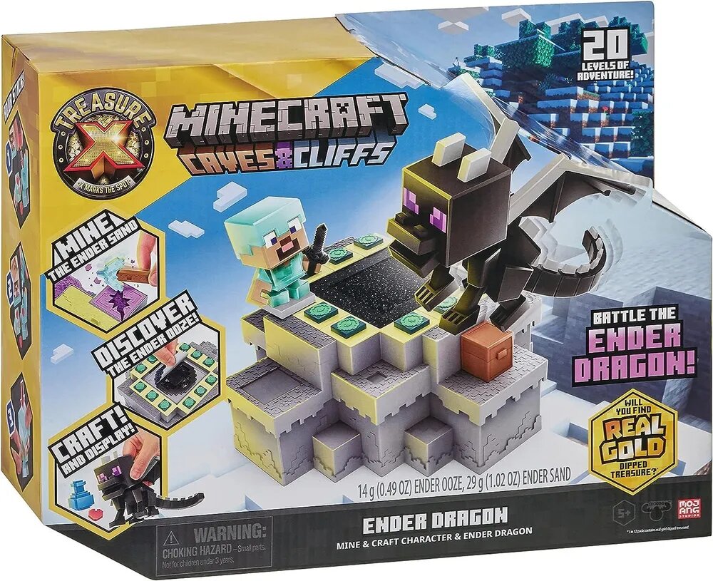 Treasure X Minecraft Пещеры и скалы Эндер Дракон. Шахта и крафт персонажа