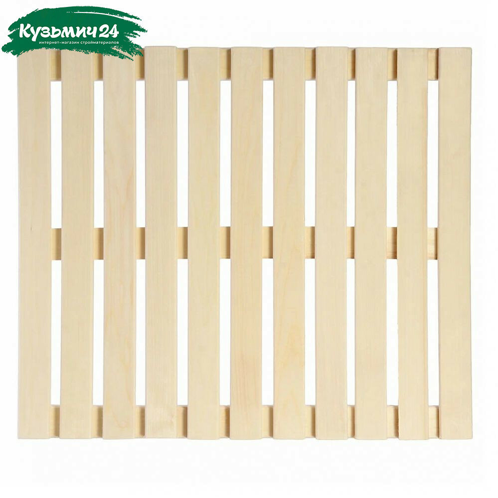 Решетка на пол, дерево Липа, для бани и сауны, бежевая, 500х800 мм