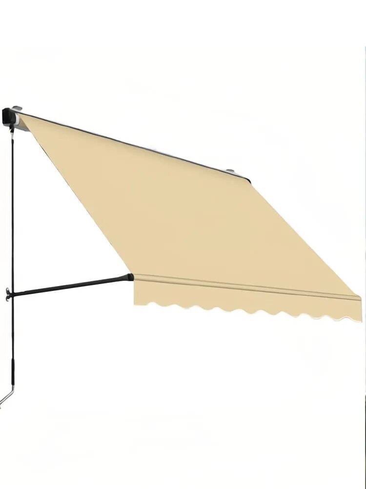 Выдвижной маркиз для террасы или балкона бежевый металлический каркас