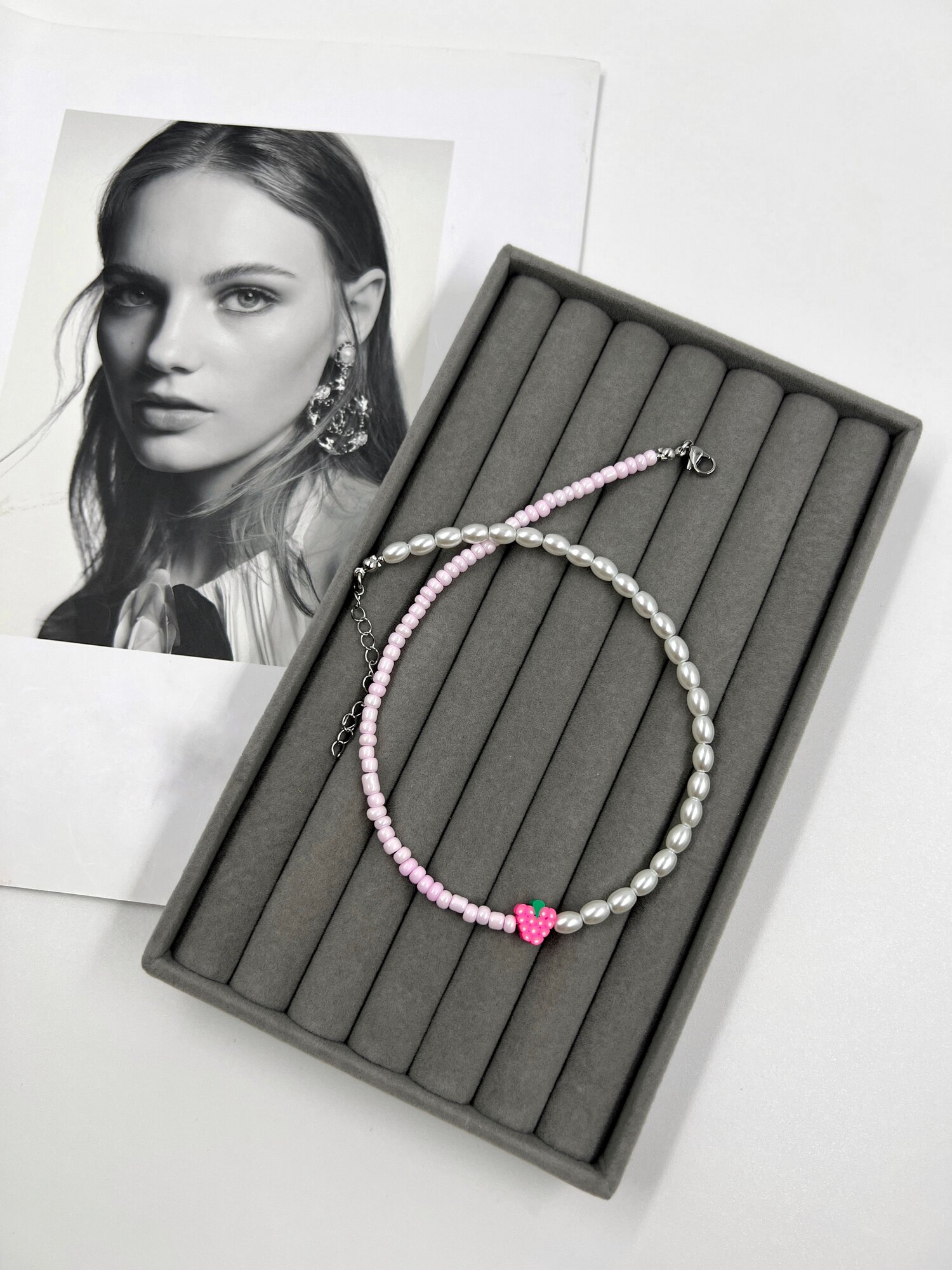 Колье, бисер, жемчуг имитация