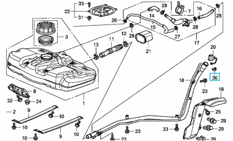 Фиксатор, колпачок наливной горловины; Артикул Honda: 91593SMGE11 (Оригинал)