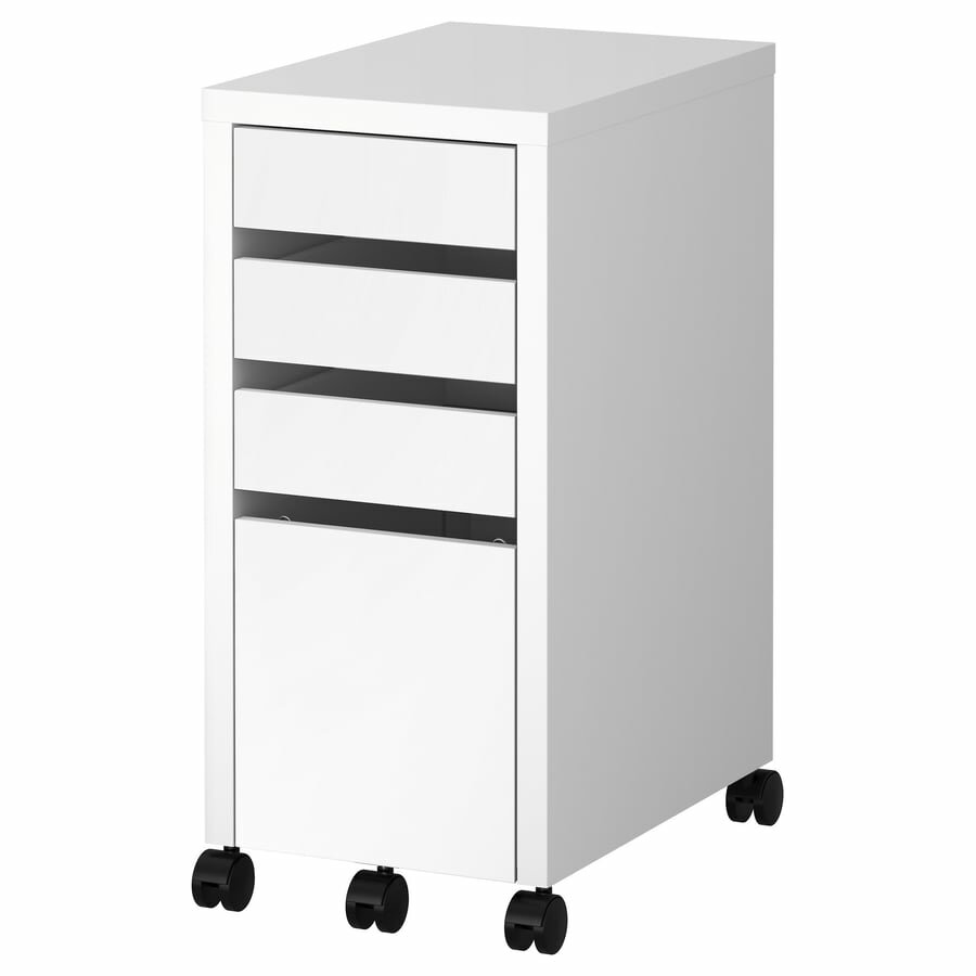 Комод на колесиках IKEA MICKE цвет белый, 35x75 см 502.130.80