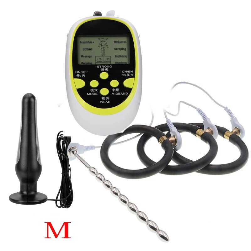 Анальная пробка BDSM с электрическим током, кольцо на член с электростимуляцией, уретрная пробка, 13