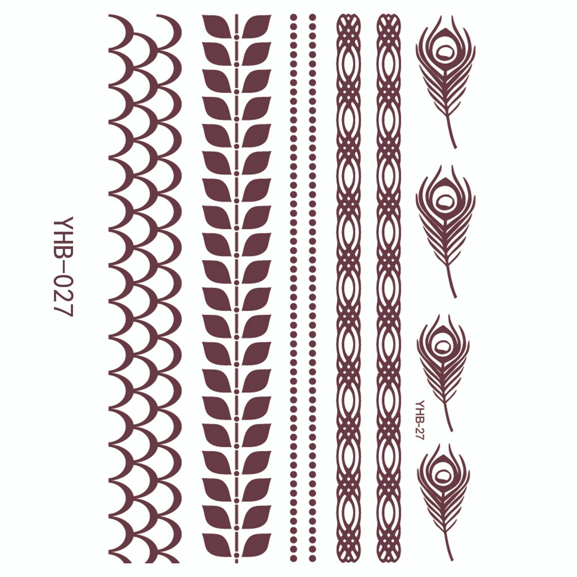 Временные татуировки хной в европейском и американском стиле, временные татуировки белого, черного и красного цветов, высококачественные временные татуировки для рук и предплечий.