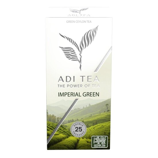 Чай зеленый Adi Tea "Imperial Green" (25 пак.), цейлонский, пакетированный, в индивидуальных саше.