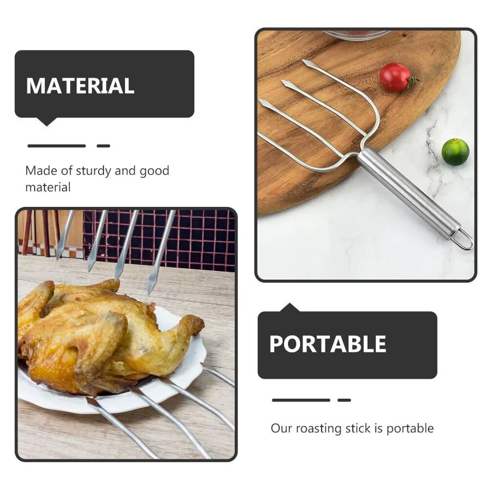 Вилка для мяса серебристый