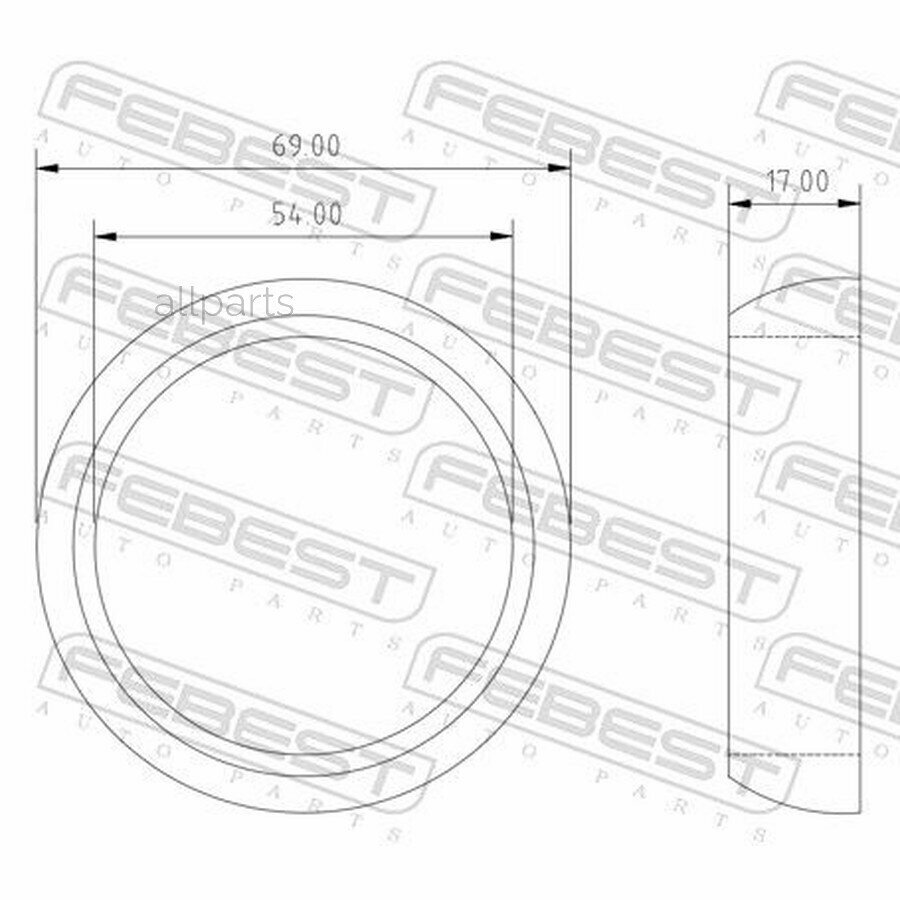 FEBEST 02491-002 Кольцо уплотнительное RENAULT MEGANE 1.5 05-/SCENIC 1.5 05-