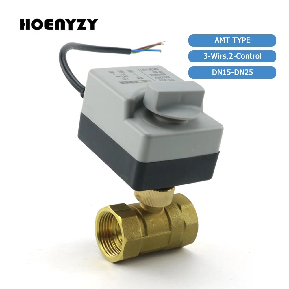 AC220V DN15 DN20 DN25 2-сторонний три провода два элемента управления 1/2 "3/4" 1 "Электрический привод с ручным переключателем