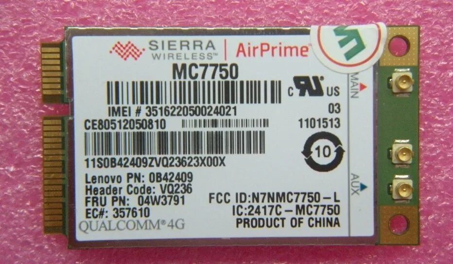 MC7750 FRU 04W3791 4G LTE HSPA + мобильный широкополосный модуль с картой Wwan для Thinkpad X230 T430 T530 T430S X230T T530