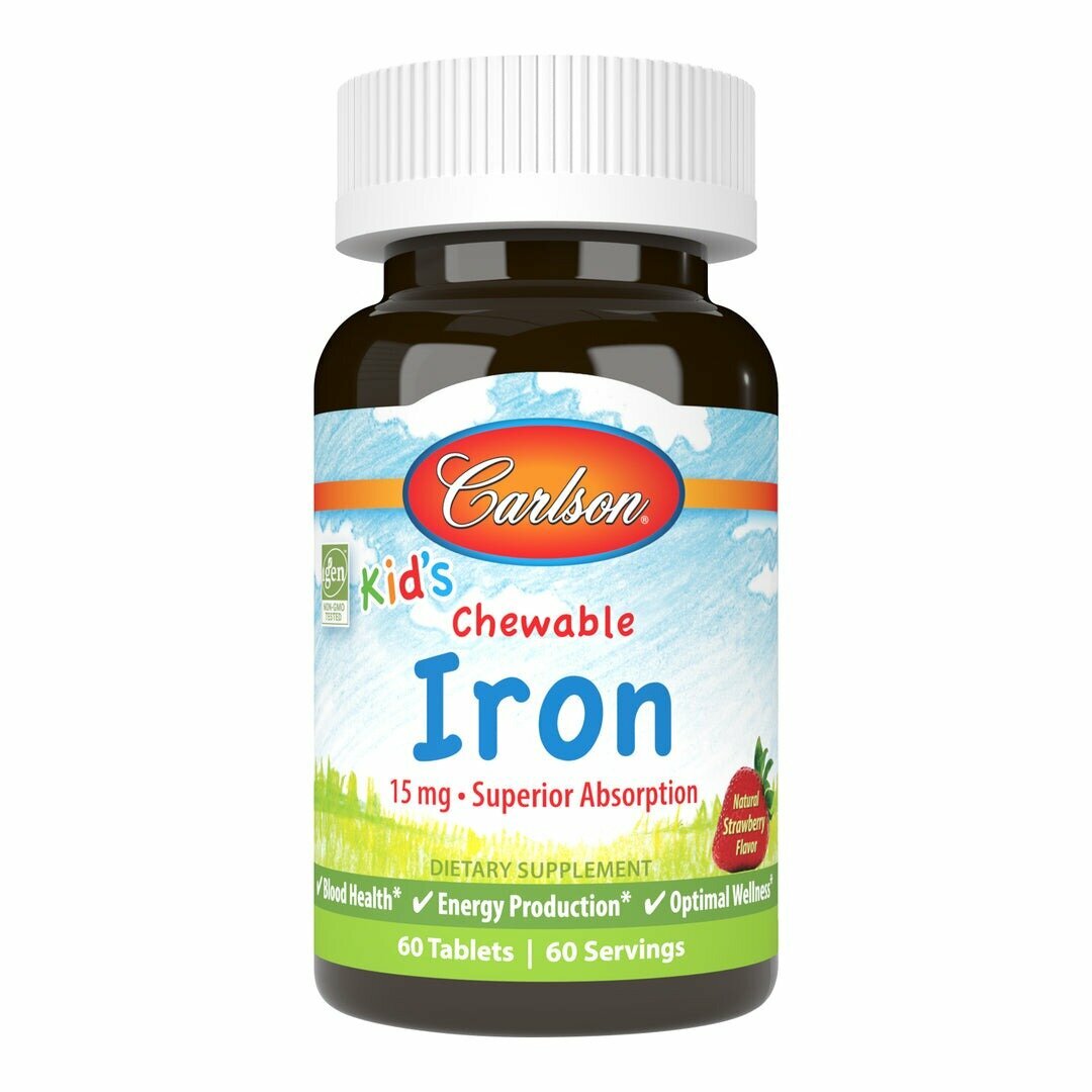Carlson Labs Kids Chewable Iron 15 мг, 60 таб.