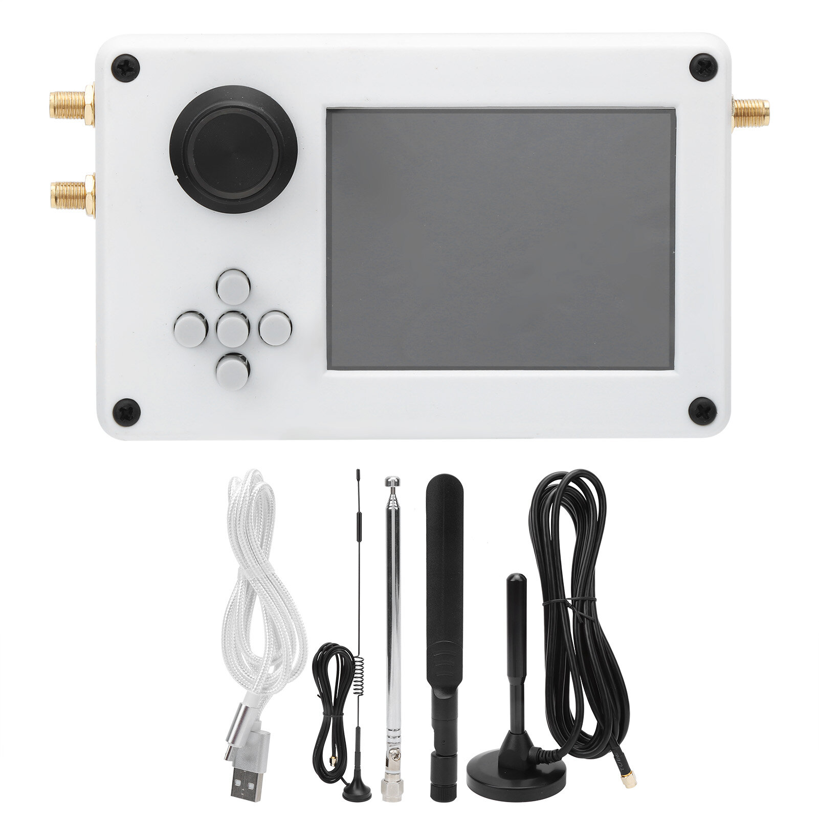 SDR трансивер в белом пластиковом корпусе, портативный, с расширенным сенсорным экраном 3,2 дюйма