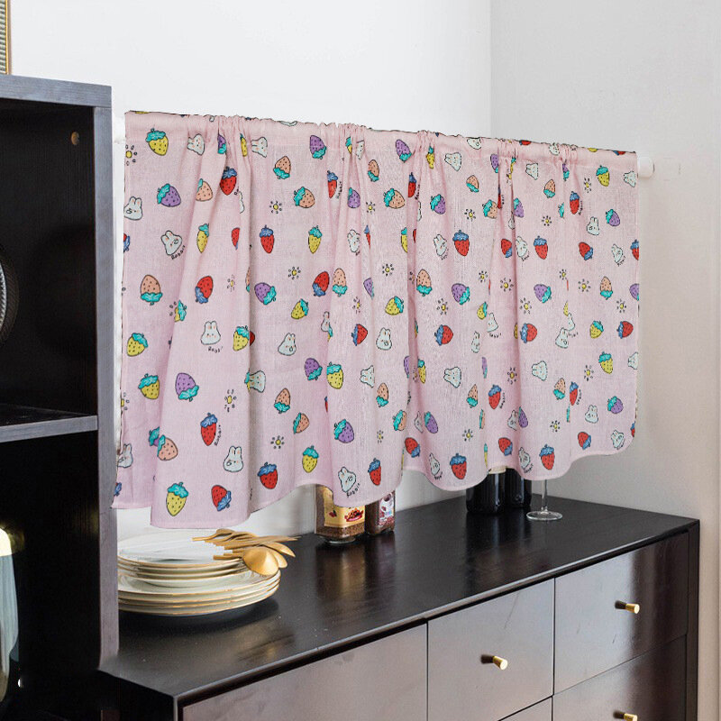 Короткая шторка для кухонной перегородки, 148x50 см, шторка для закрытия от посторонних глаз, дверная шторка.