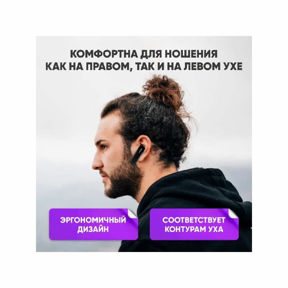 Беспроводная bluetooth гарнитура для авто с микрофоном , черный