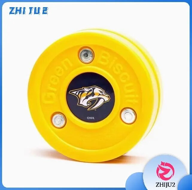 Шайба хоккейная Green Biscuit, 1 шт. Желтая тренировочная шайба для хоккея на льду и вне льда