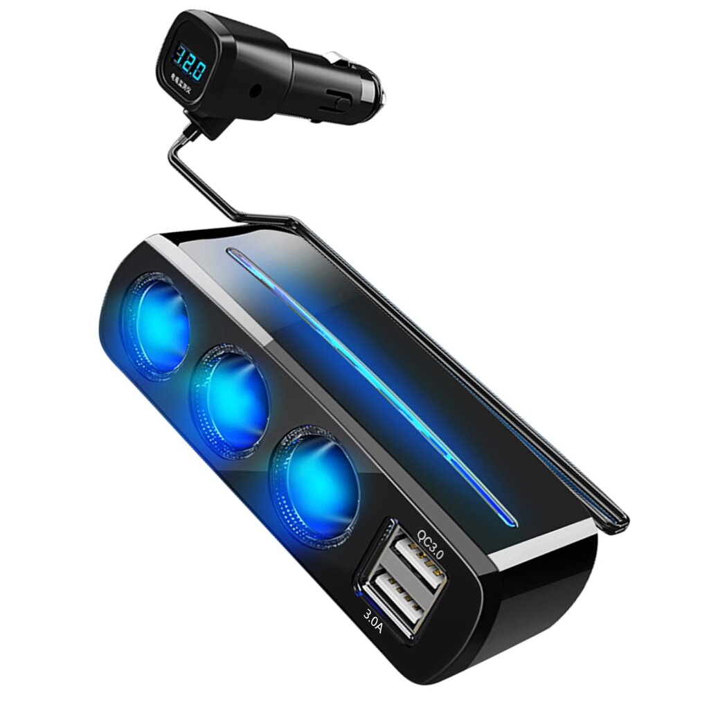 Автомобильное Зарядное Устройство 4 в 1, Адаптер Для Зарядки, Разветвитель, Быстрое Автомобильное Зарядное Устройство с USB-Портом, 3 Адаптера для Зарядки Телефона