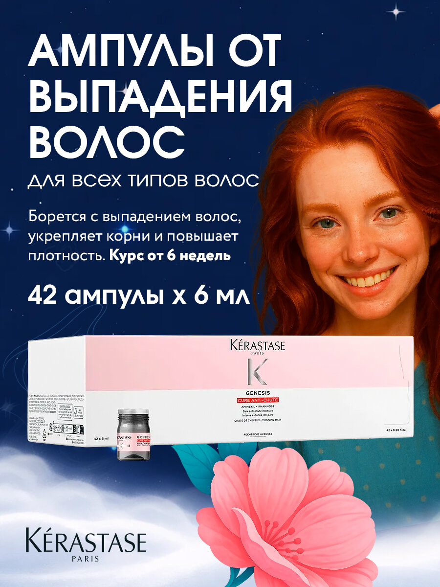 Kerastase Genesis Cure Apaisante 42*6 мл интенсивный курс от выпадения волос, франция