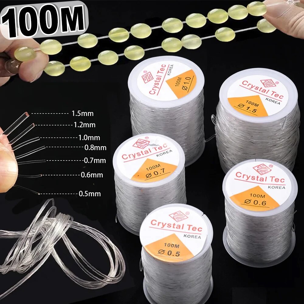 Эластичная нить Crystal Tec 100м, 0.6mm для бижутерии