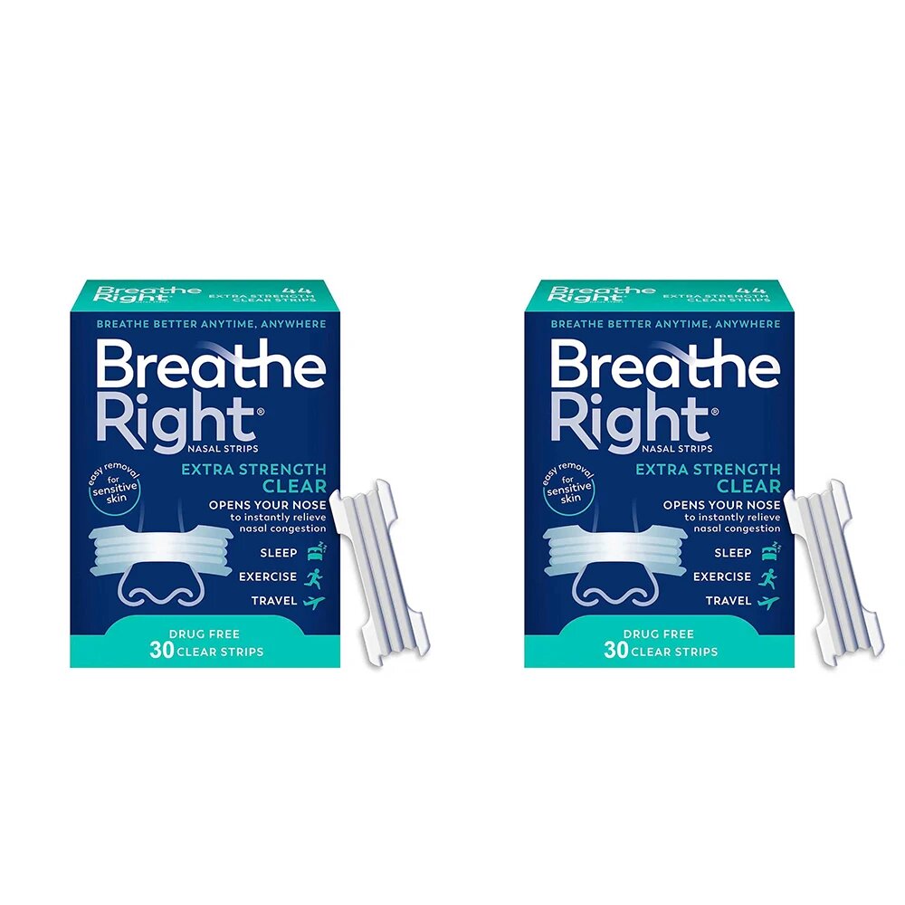 Носовые полоски Breathe Right Extra Strength против храпа Tasteless-60PCS