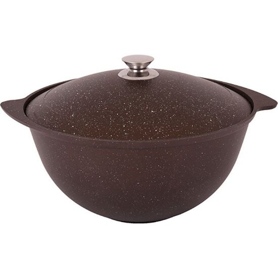 Казан для плова Kukmara 6л, кофейный мрамор (кмк65а)