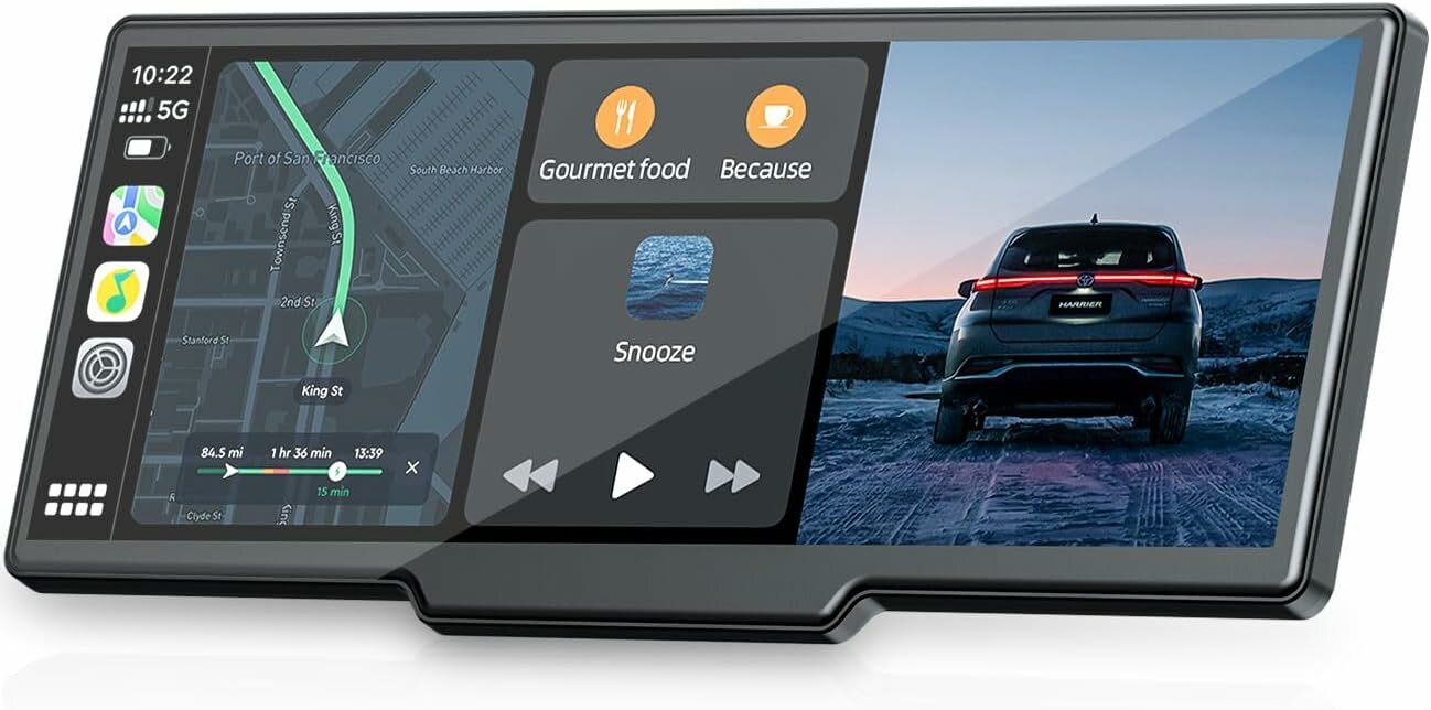 Экран Carplay для автомобиля, 9-дюймовый беспроводной CarPlay и Android Auto — обновленный портативный сенсорный экран с