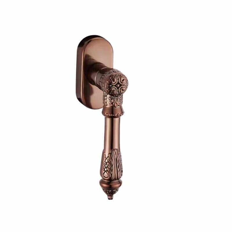 Винтажная латунная трехмерная рельефная дверная и оконная ручка, 43 мм, поворотная