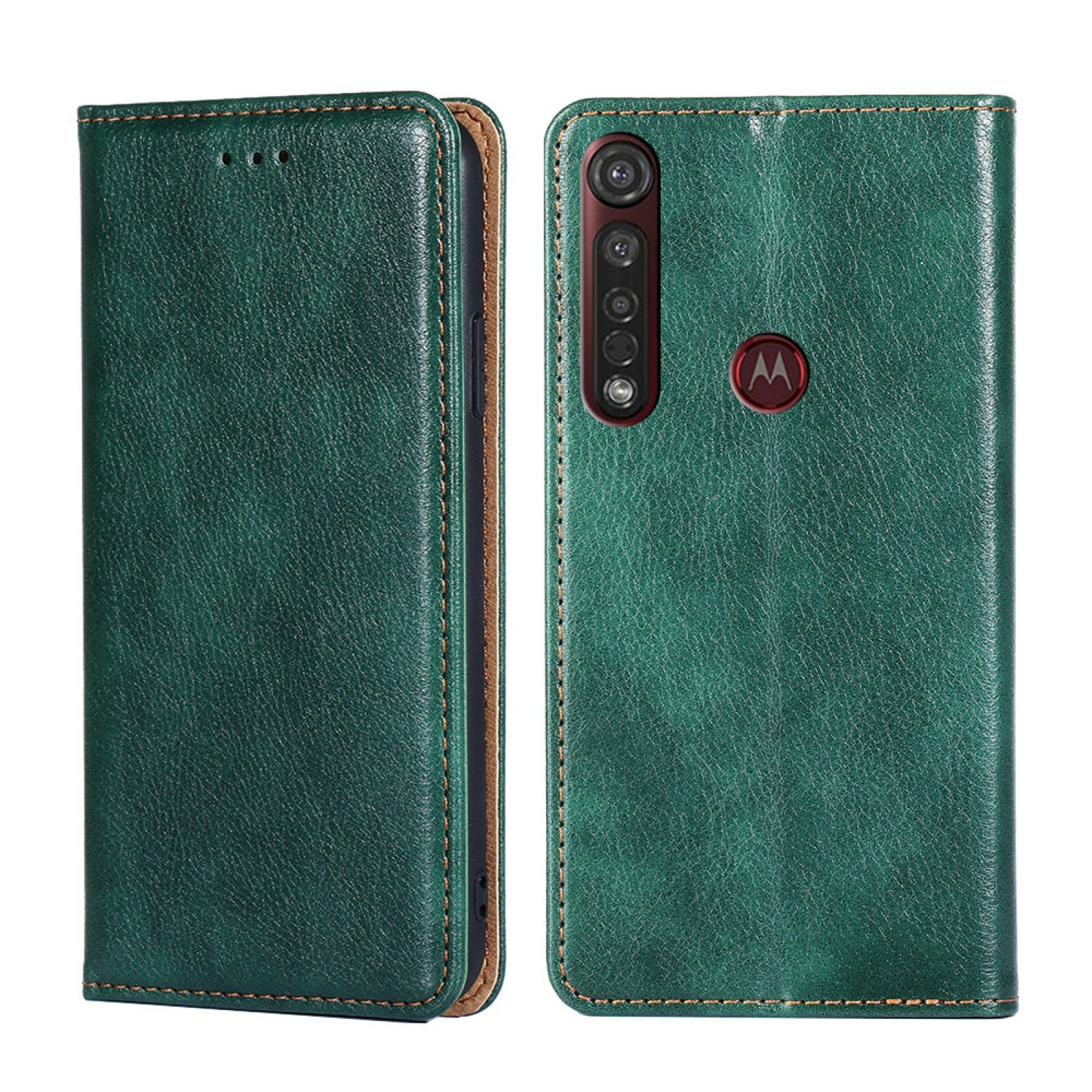 Чехол-книжка MyPads для Motorola Moto G8 Plus зеленый из искусственной кожи